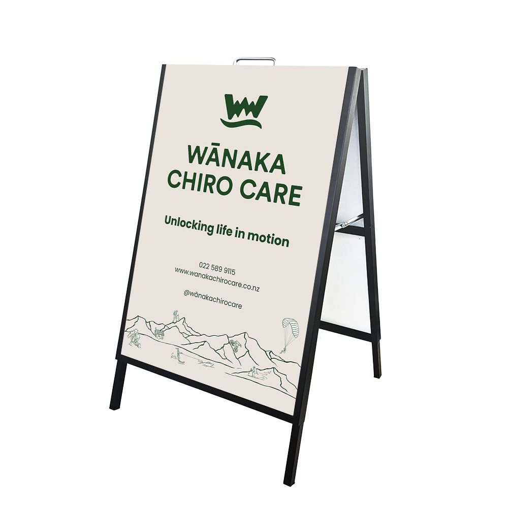 How a Chiropractor in Wanaka is Using an A-Frame Footpath Sign to Boos ...